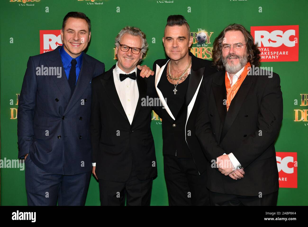 (left to right) David Walliams, Guy Chambers, Robbie Williams and ...