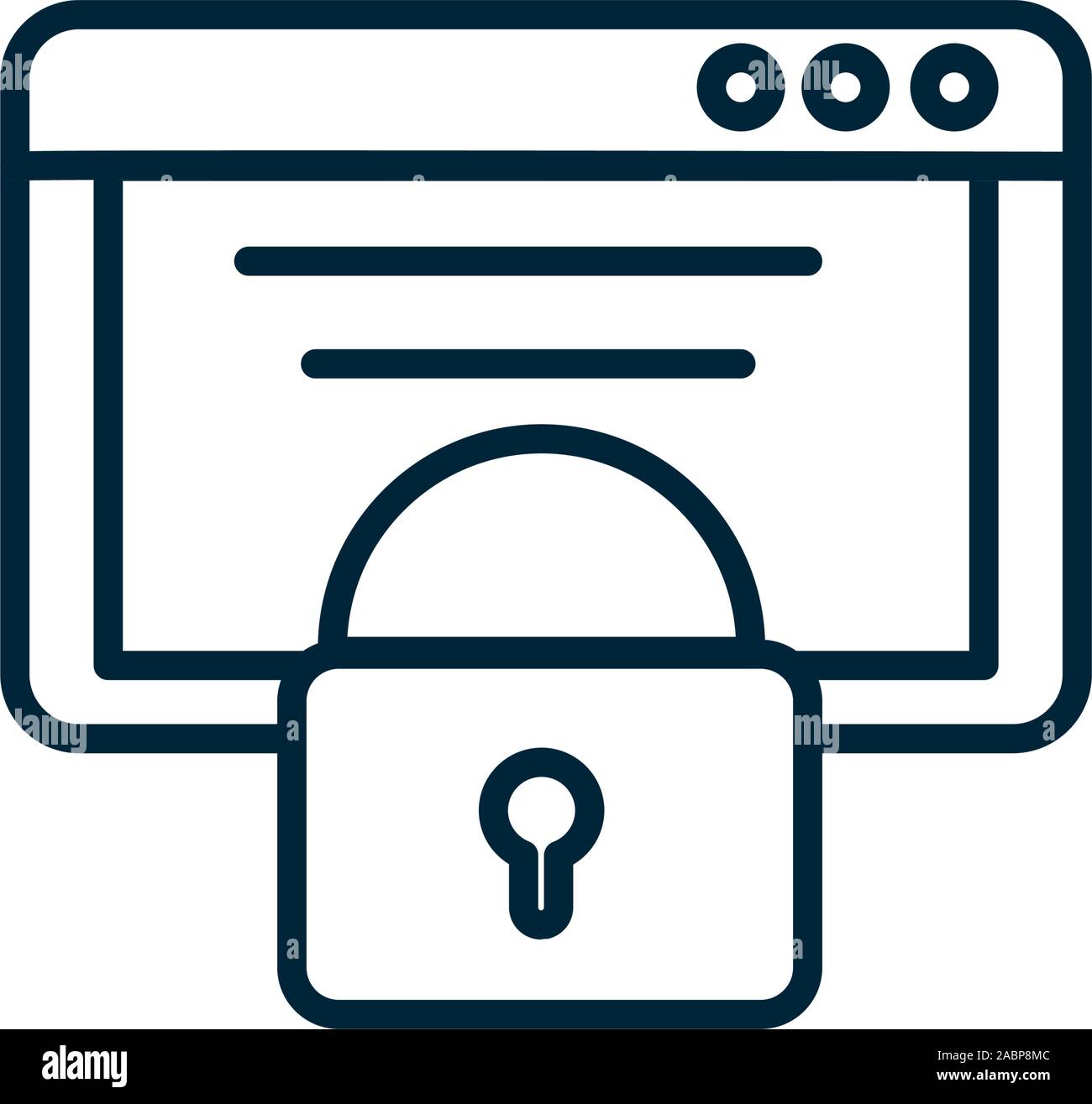 tablet data security internet of things line icon vector illustration ...