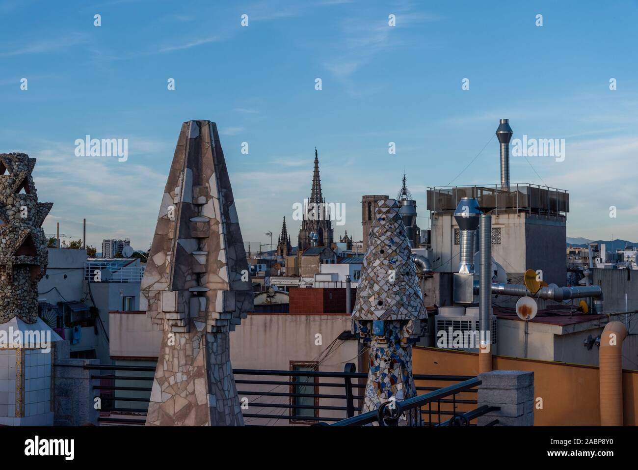 Scenic Barcelona rooftop vista, Catalonia Stock Photo - Alamy