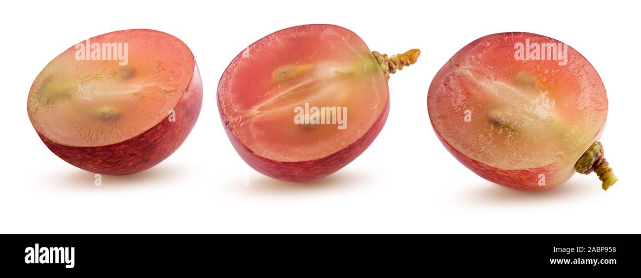 collection of sliced single grapes isolated on a white background Stock ...