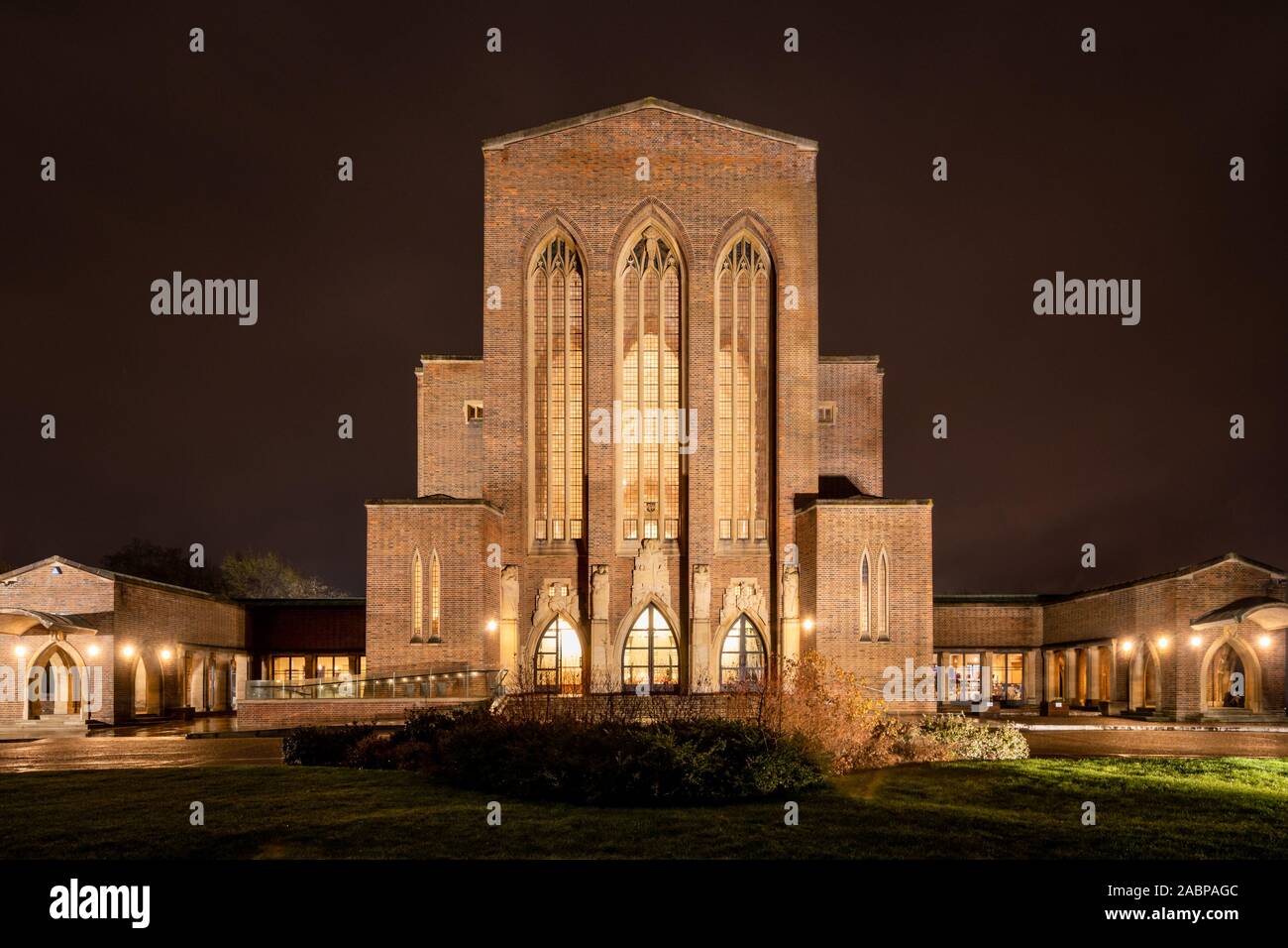 Guildford Cathedral at night, Surrey, UK Stock Photo - Alamy