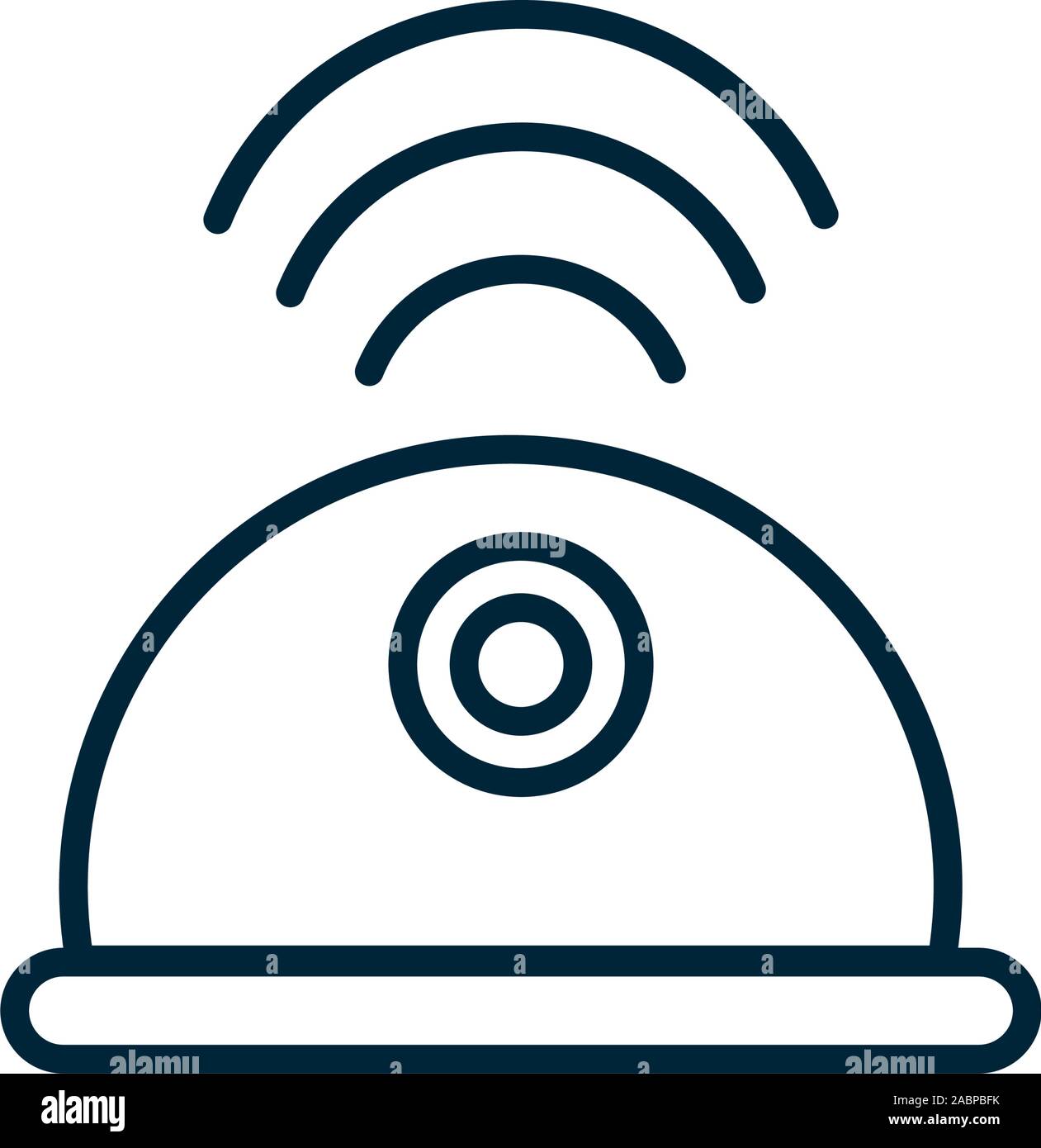 surveillance camera signal internet of things line icon vector ...