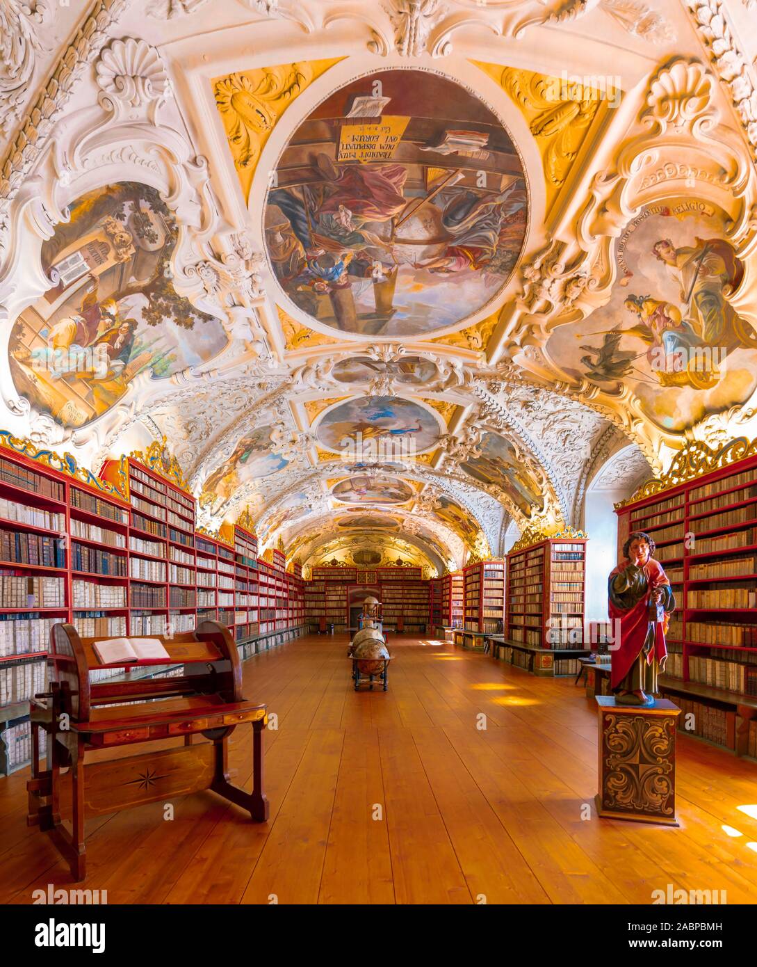 Hall of Theology, Globes and Historical Books, Strahov Library, Strahov ...
