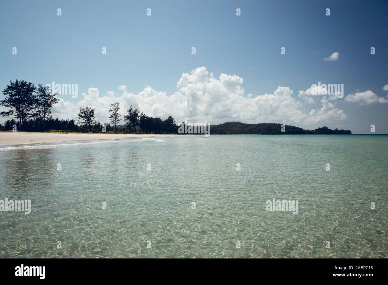 Paradise sand beach on sunny day malaysia tip of borneo Stock Photo - Alamy
