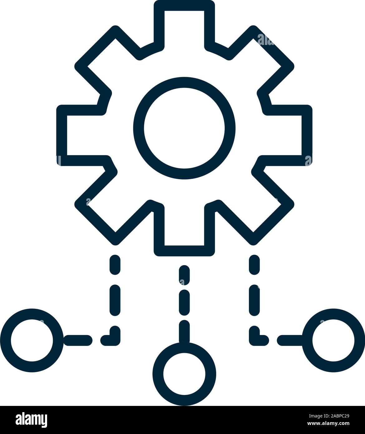 setting gear connection internet of things line icon vector ...