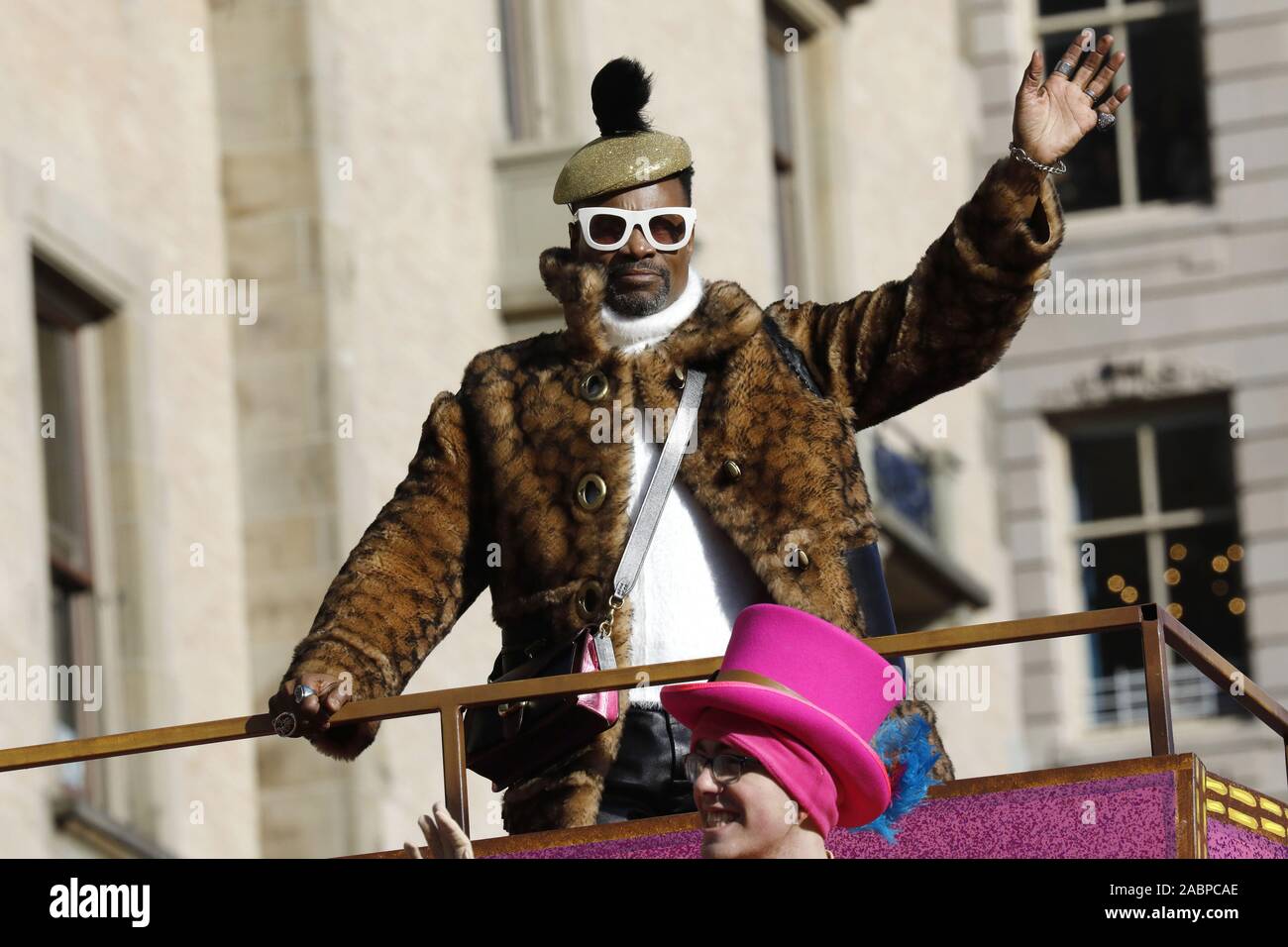New York, United States. 28th Nov, 2019. Actor Billy Porter rides down ...