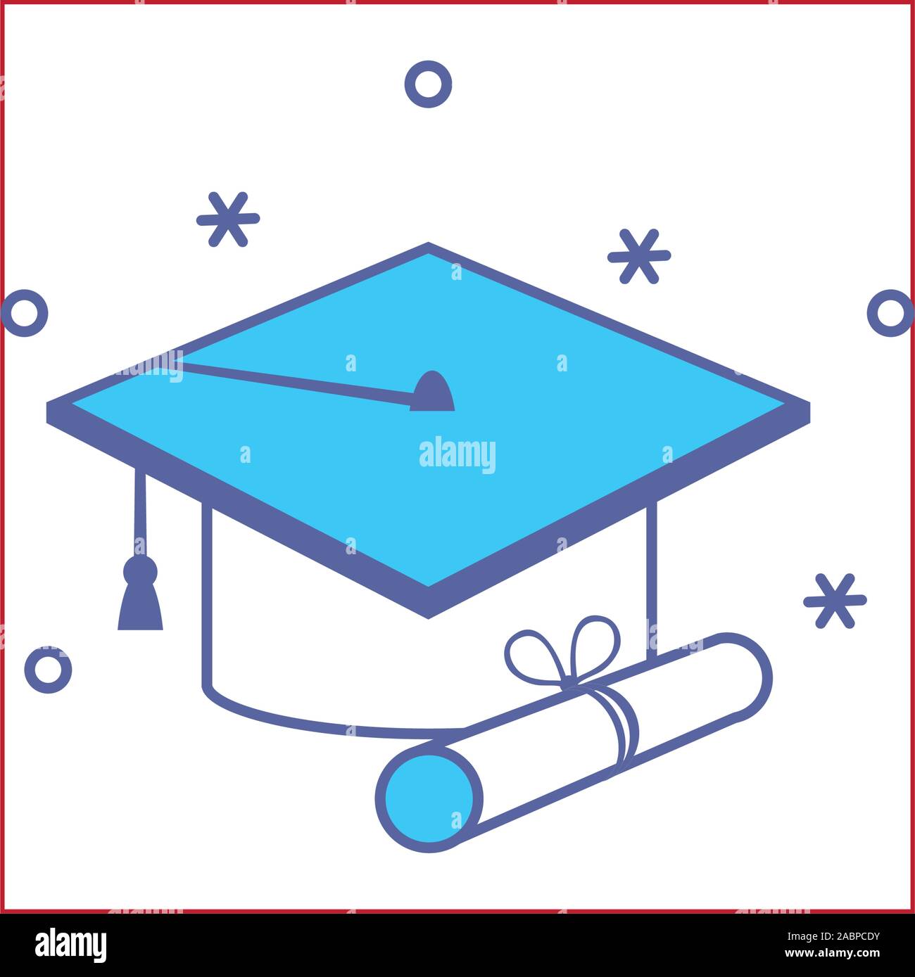 hat graduation with certificate fill style vector illustration design ...