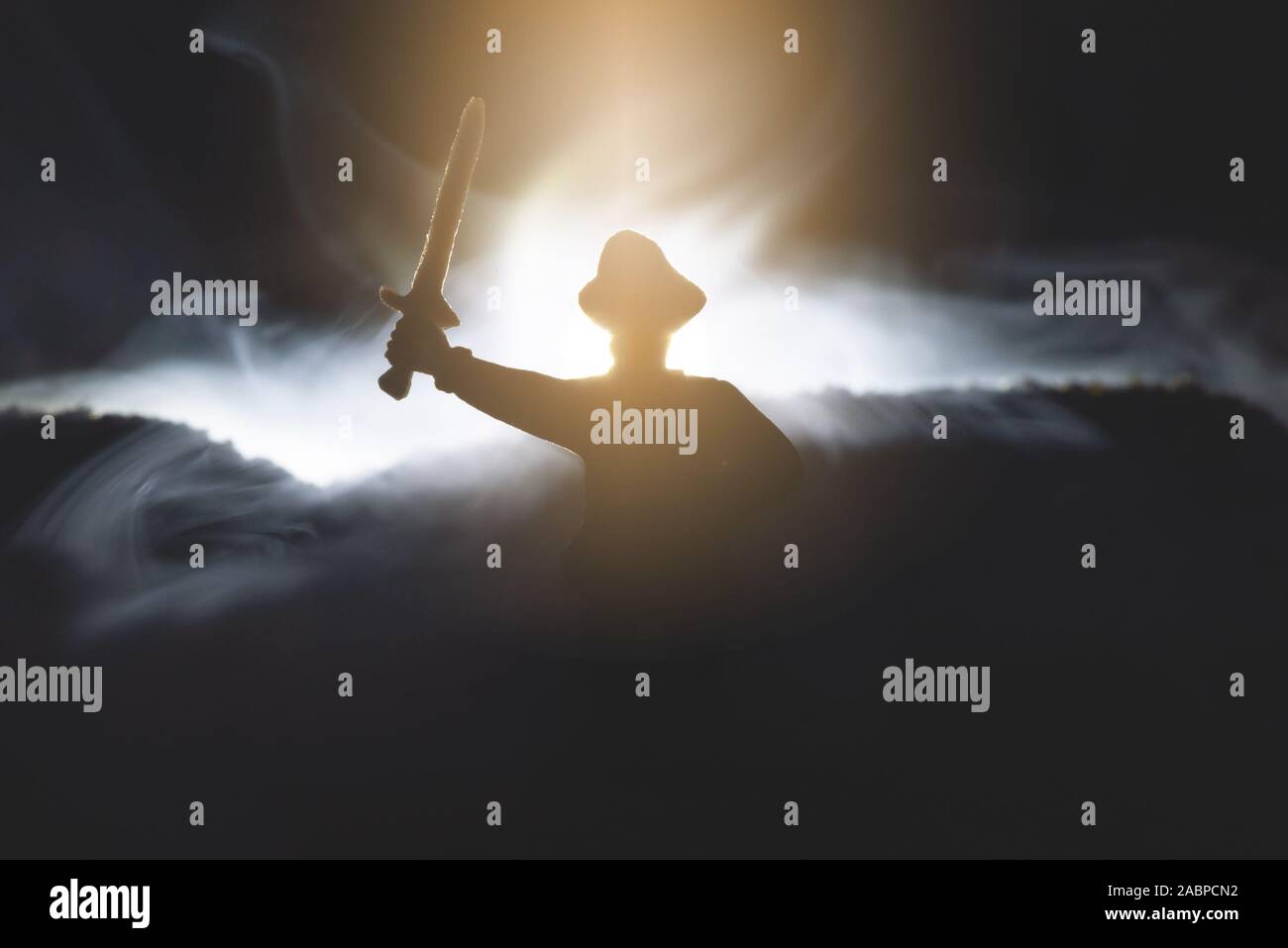 Soldier raising sword hi-res stock photography and images - Alamy
