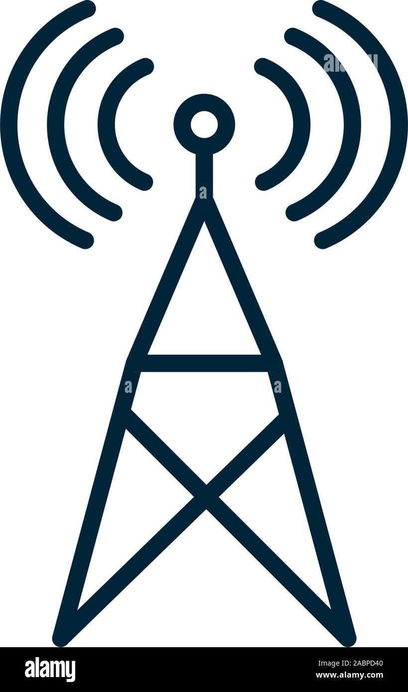 antenna signal transmission internet of things line icon vector ...