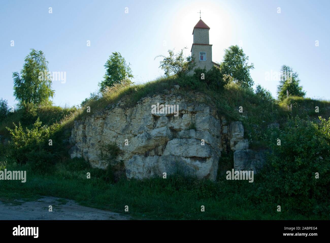Chapel in the halo on the rock in Raciszyn, Poland Stock Photo - Alamy