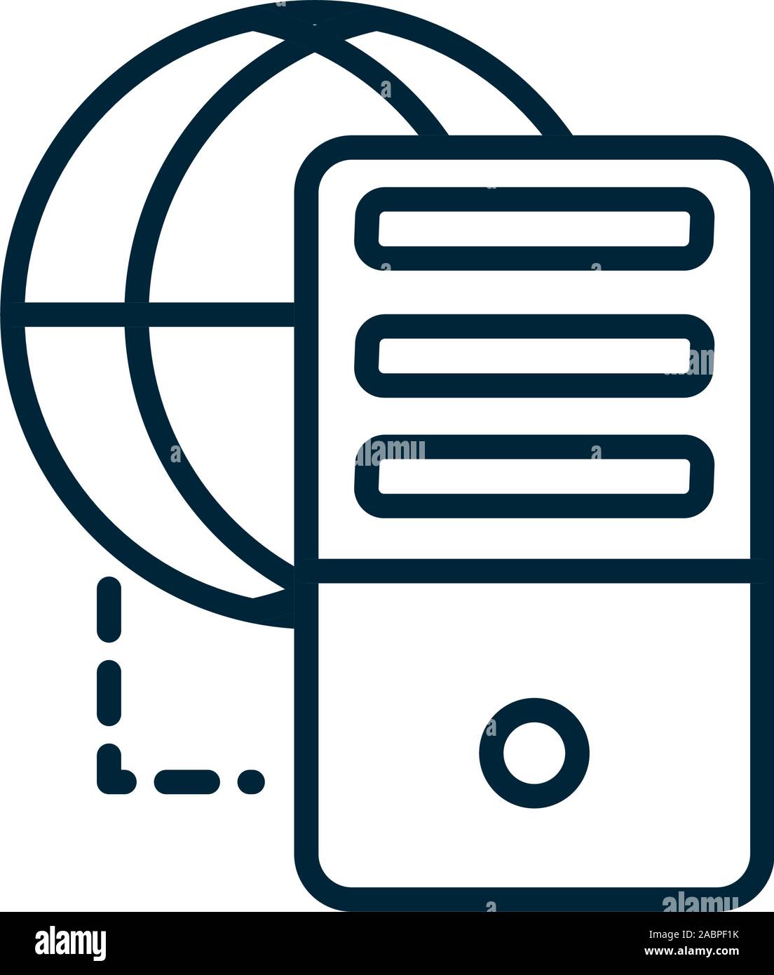 world database server connection internet of things line icon vector ...