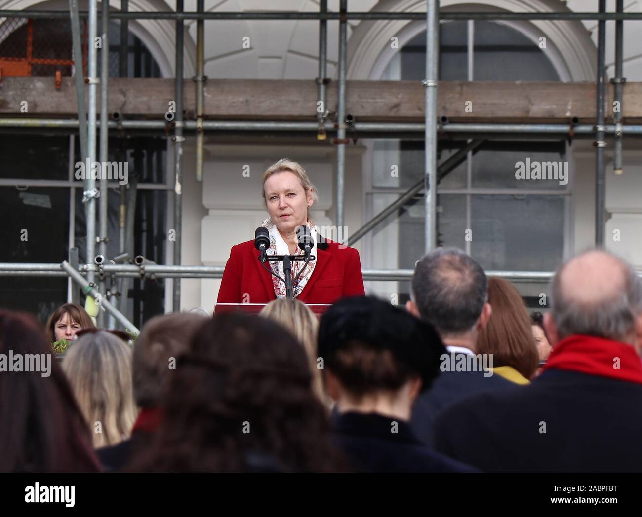 Teresa May unveiled the bronze statue of Nancy Astor the first woman MP ...