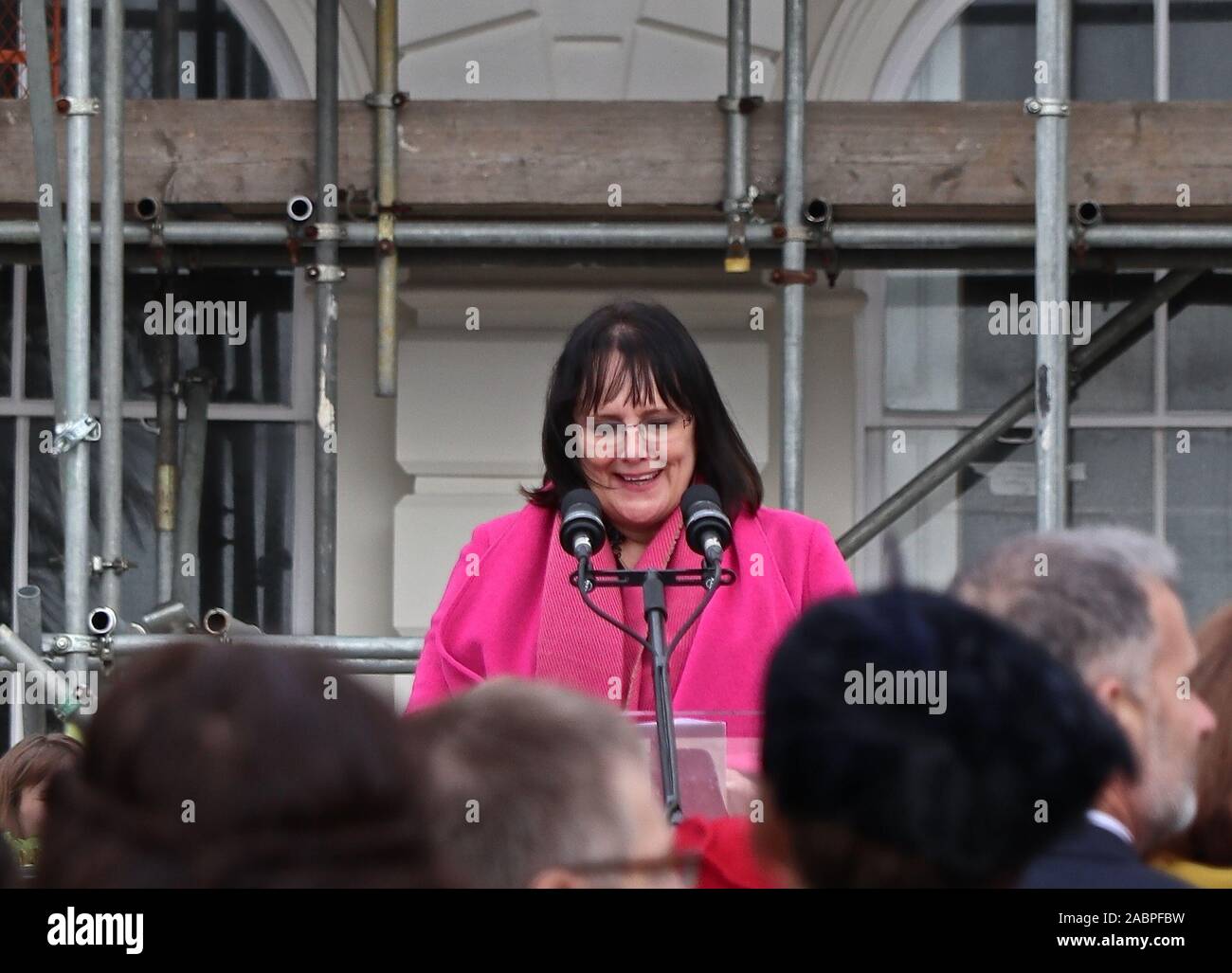 Teresa May unveiled the bronze statue of Nancy Astor the first woman MP ...