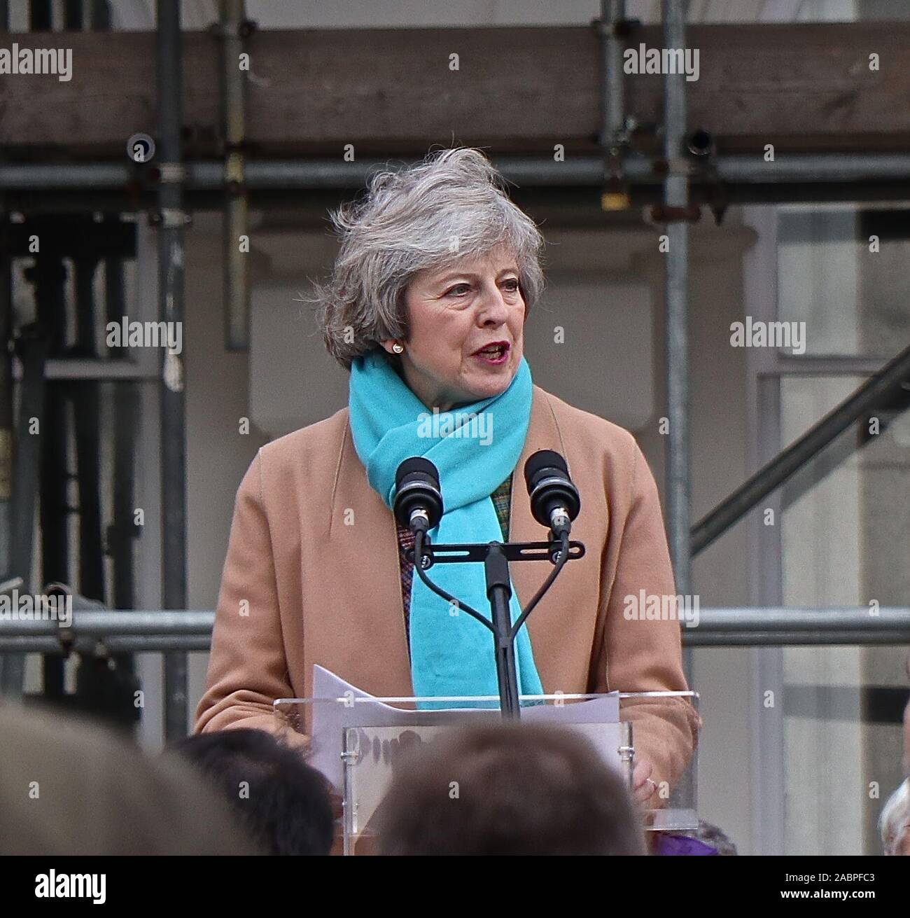 Teresa May unveiled the bronze statue of Nancy Astor the first woman MP ...