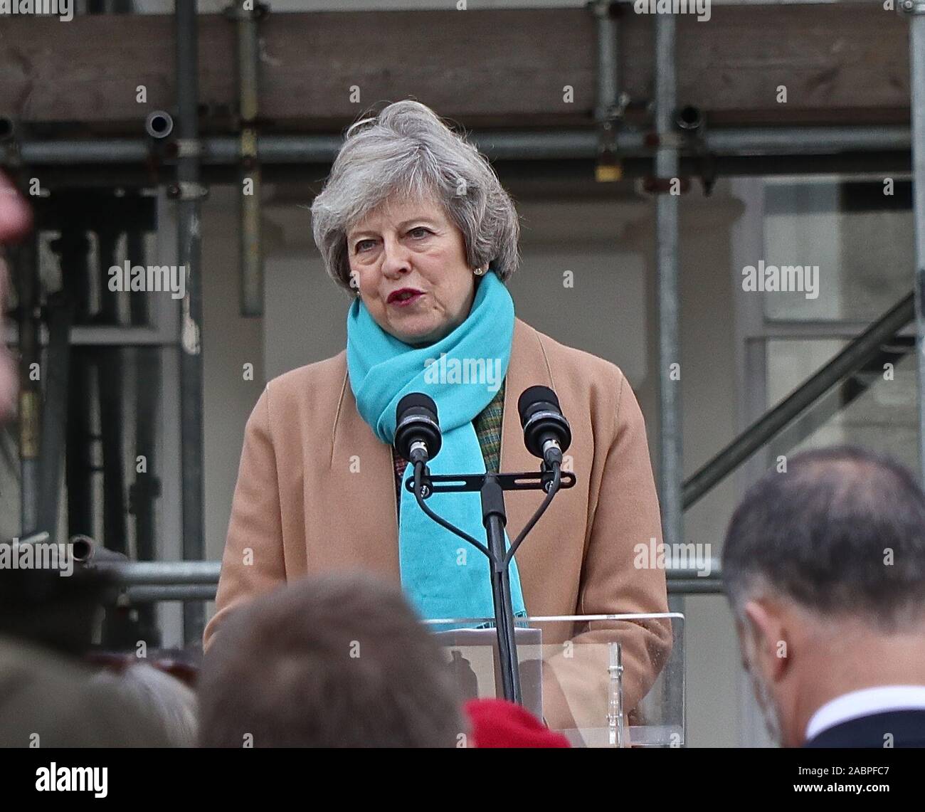 Teresa May unveiled the bronze statue of Nancy Astor the first woman MP ...