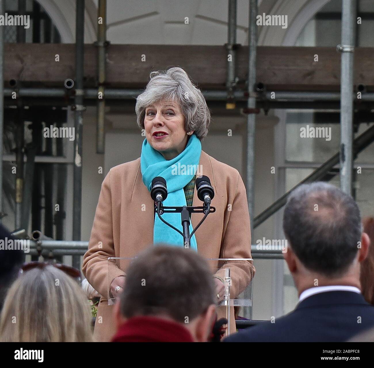 Teresa May unveiled the bronze statue of Nancy Astor the first woman MP ...