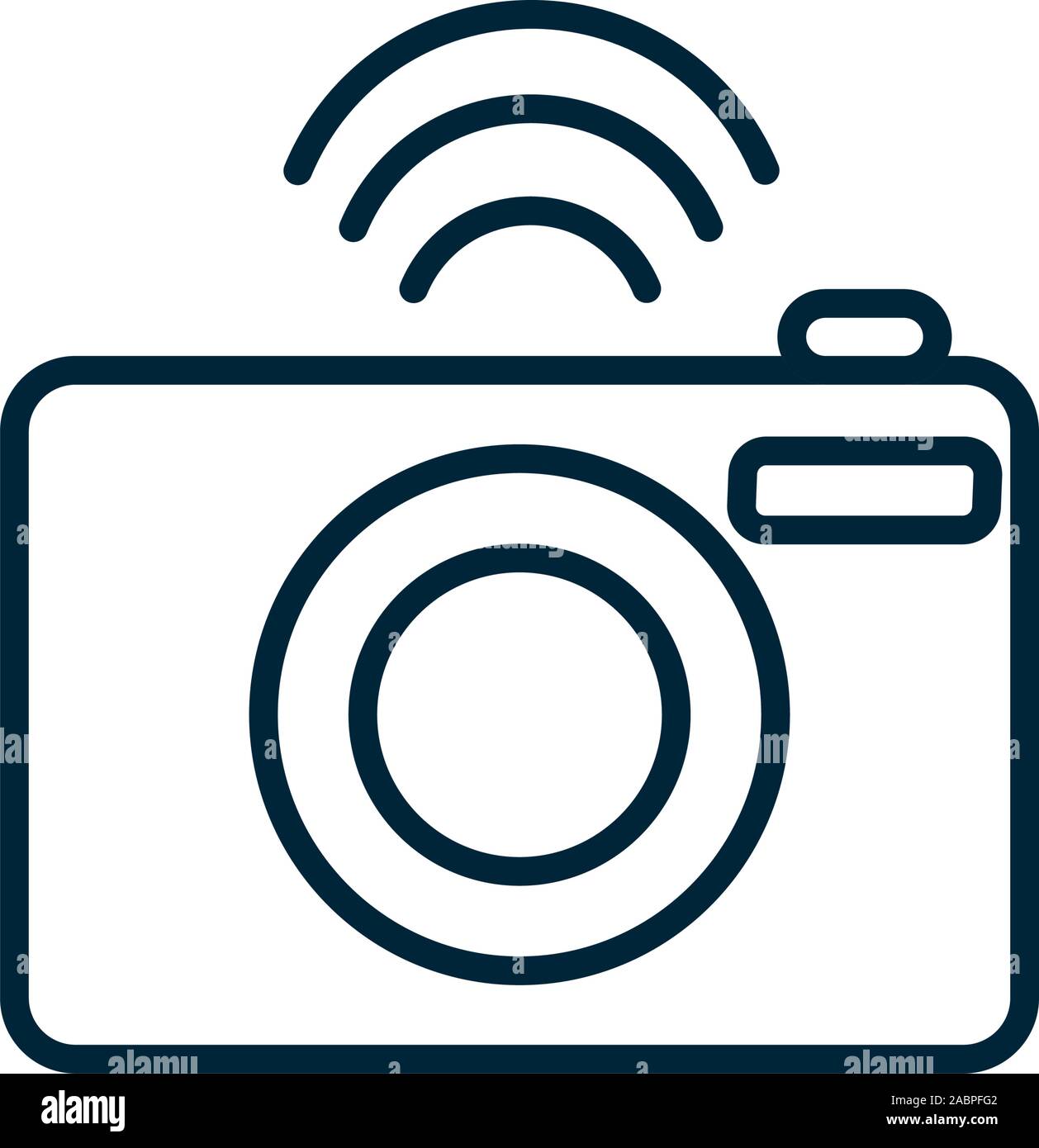 photo camera connection internet of things line icon vector ...