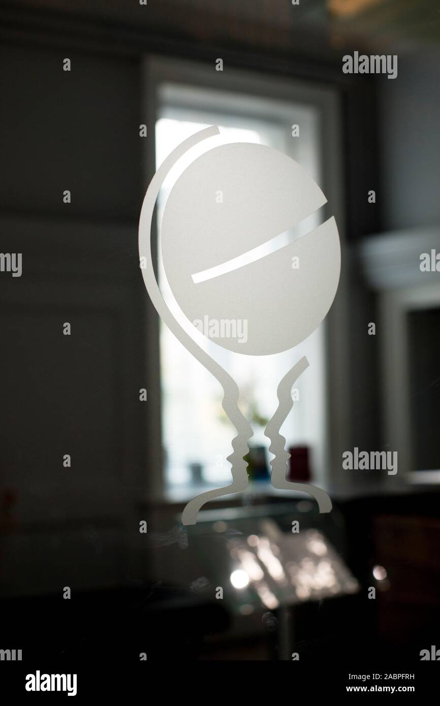 Logo inside lobby of Chatham House, St James' Square, London Stock ...