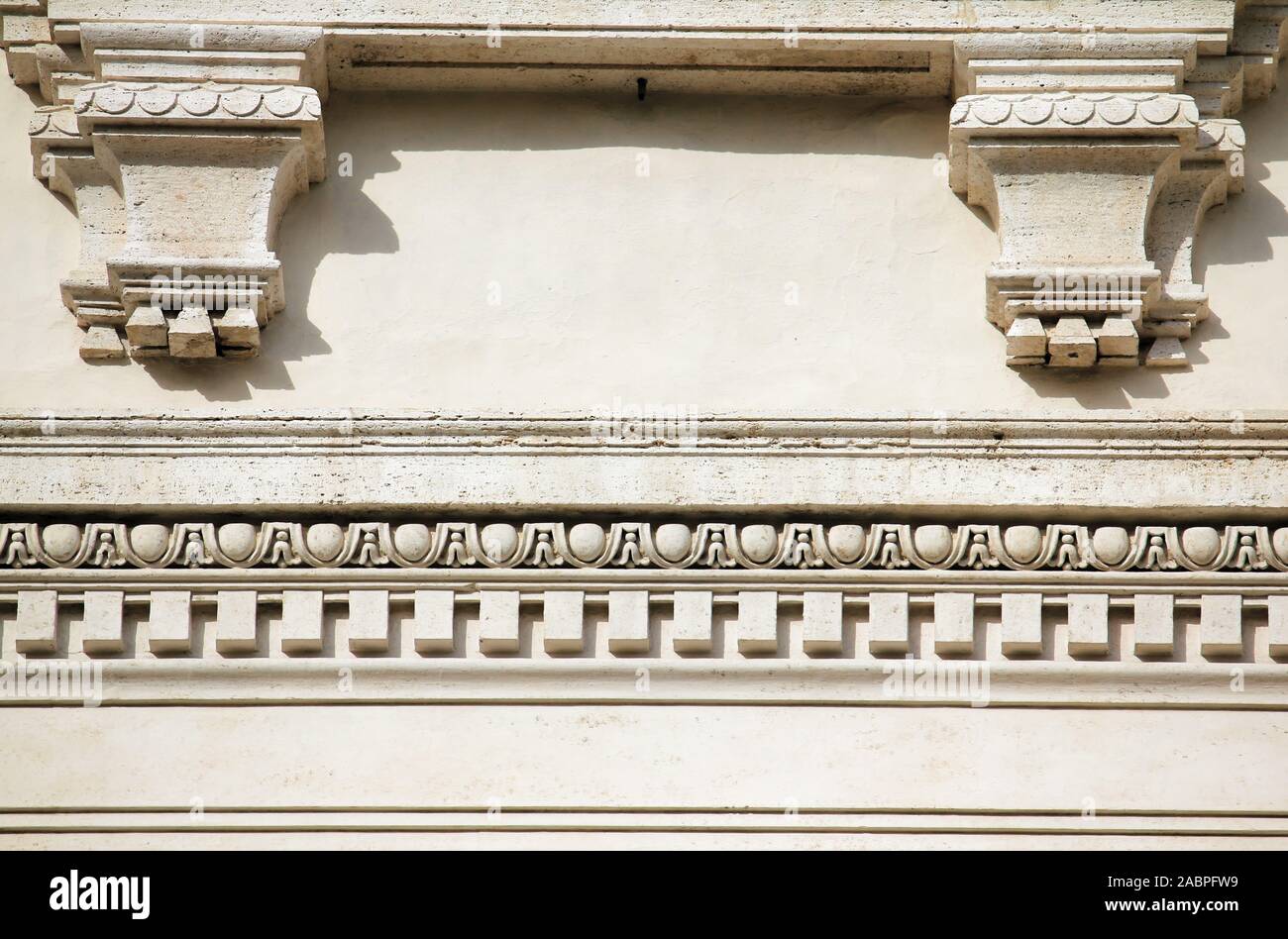 Vintage antique decorative classic white building facade Stock Photo ...