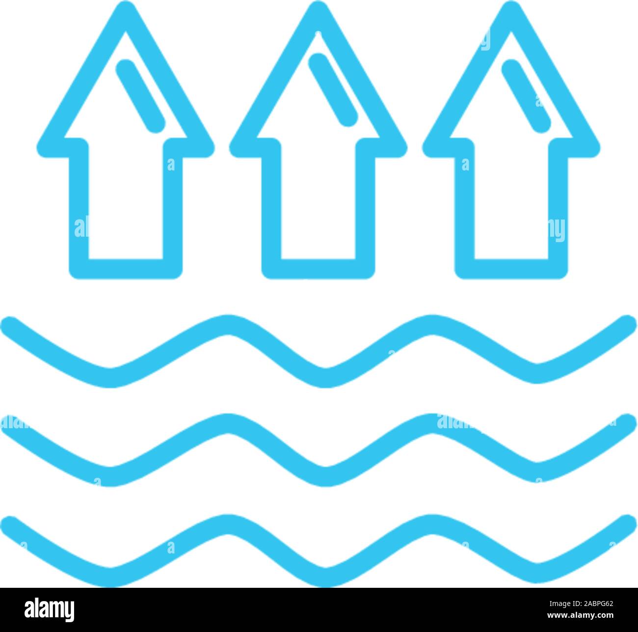 water waves with arrows up line style icon vector illustration design ...
