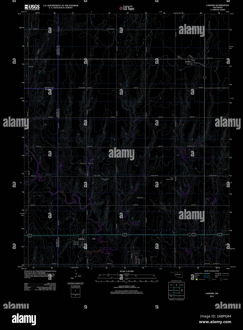 Lahoma maps hi-res stock photography and images - Alamy
