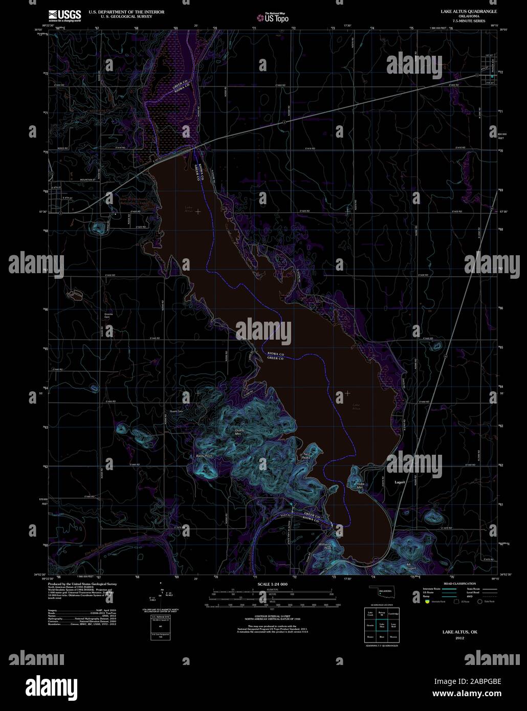 Map of altus oklahoma hi-res stock photography and images - Alamy