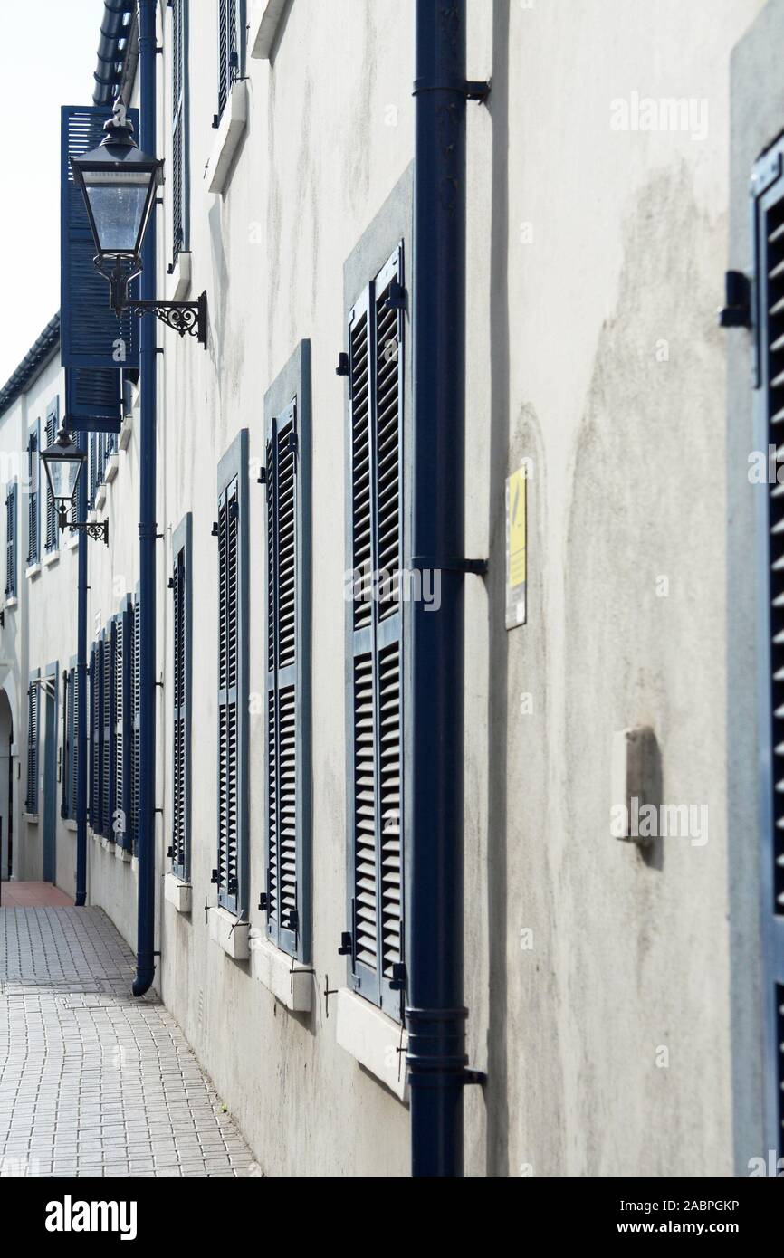 Buildings on Secretary's Lane, Westside, Gibraltar Stock Photo - Alamy
