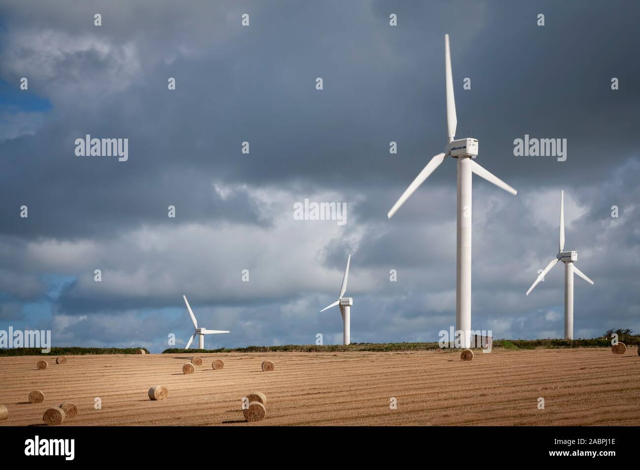 windfarms in fields in England Stock Photo - Alamy