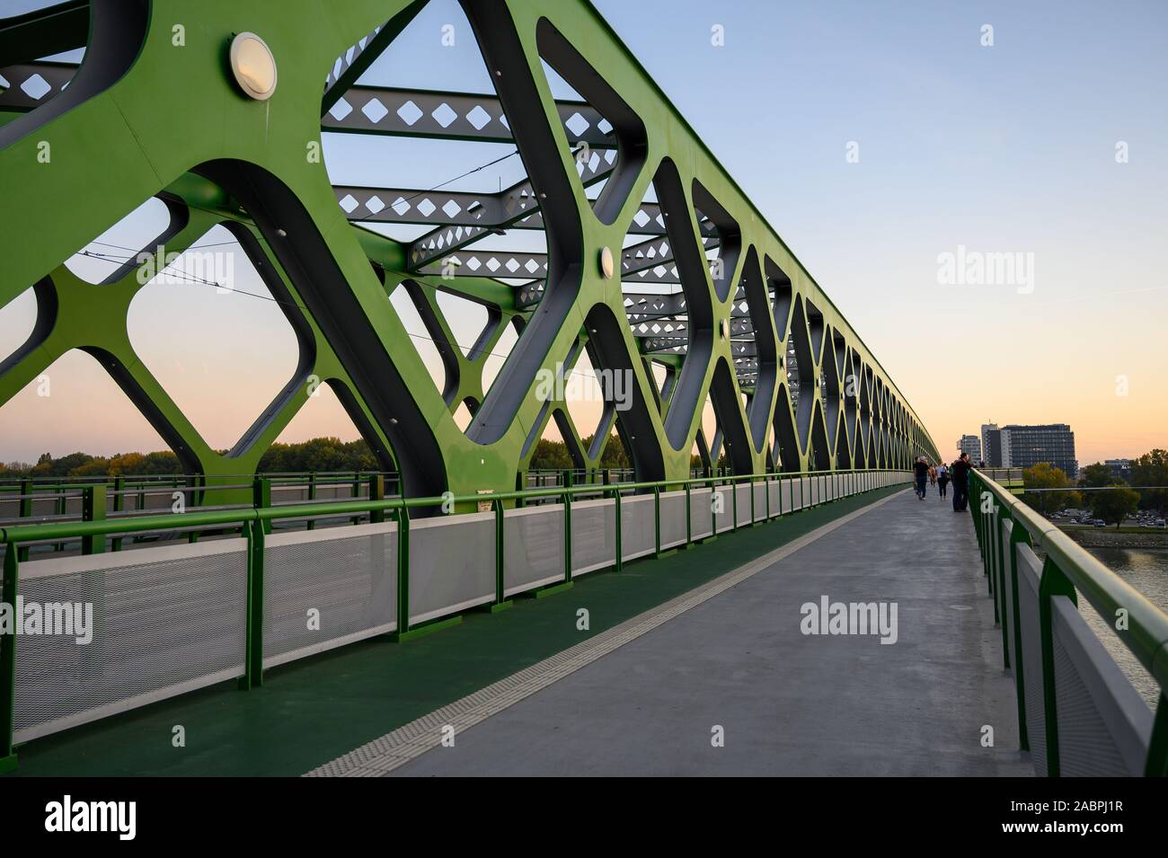 Bratislava, Slovakia. 2019/10/21. "Stary Most" (Old Bridge) spanning ...