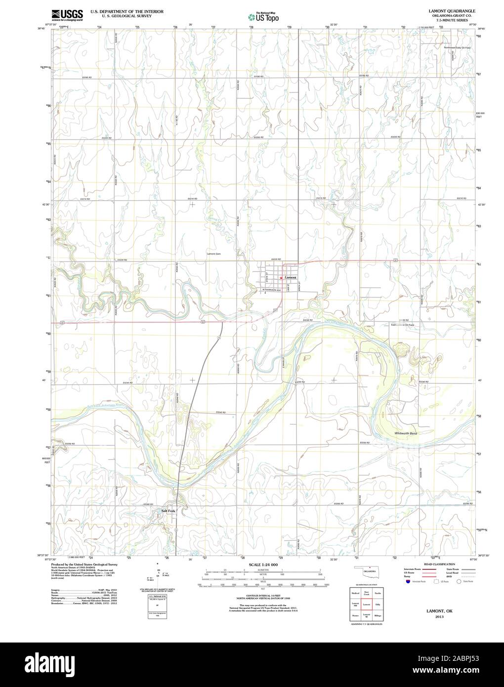 Map of lamont oklahoma Cut Out Stock Images & Pictures - Alamy