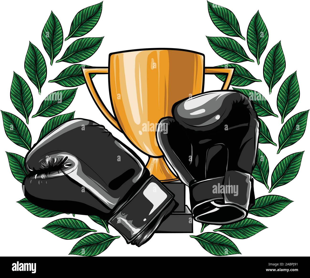 Vintage Boxing Gloves vector illustration on white background Stock ...
