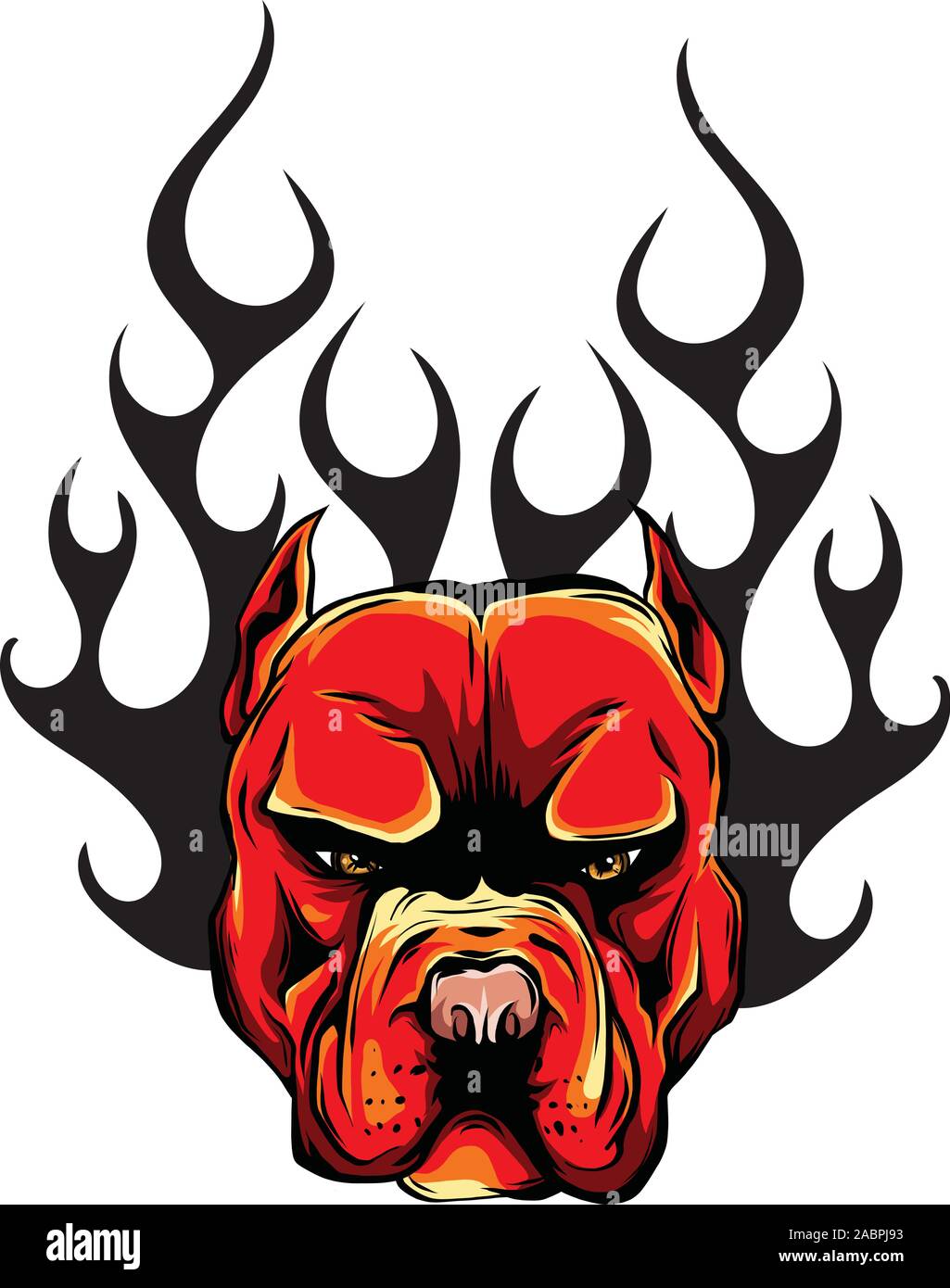 Bulldog Flames on white background vector illustration Stock Vector ...