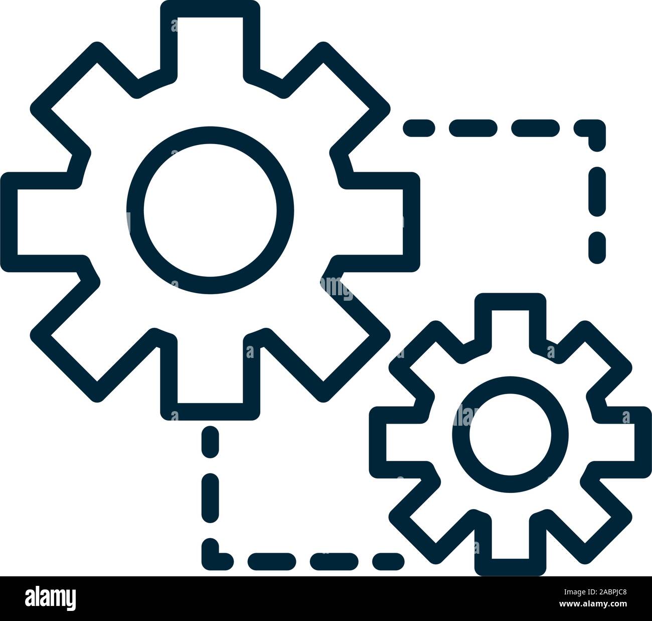 setting work connection internet of things line icon vector ...