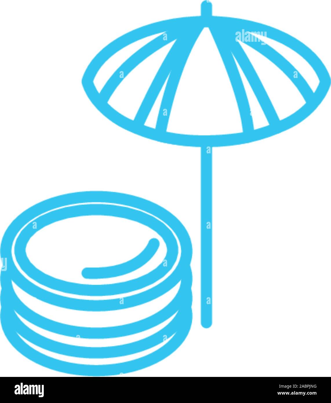 umbrella water line style icon vector illustration design Stock Vector ...
