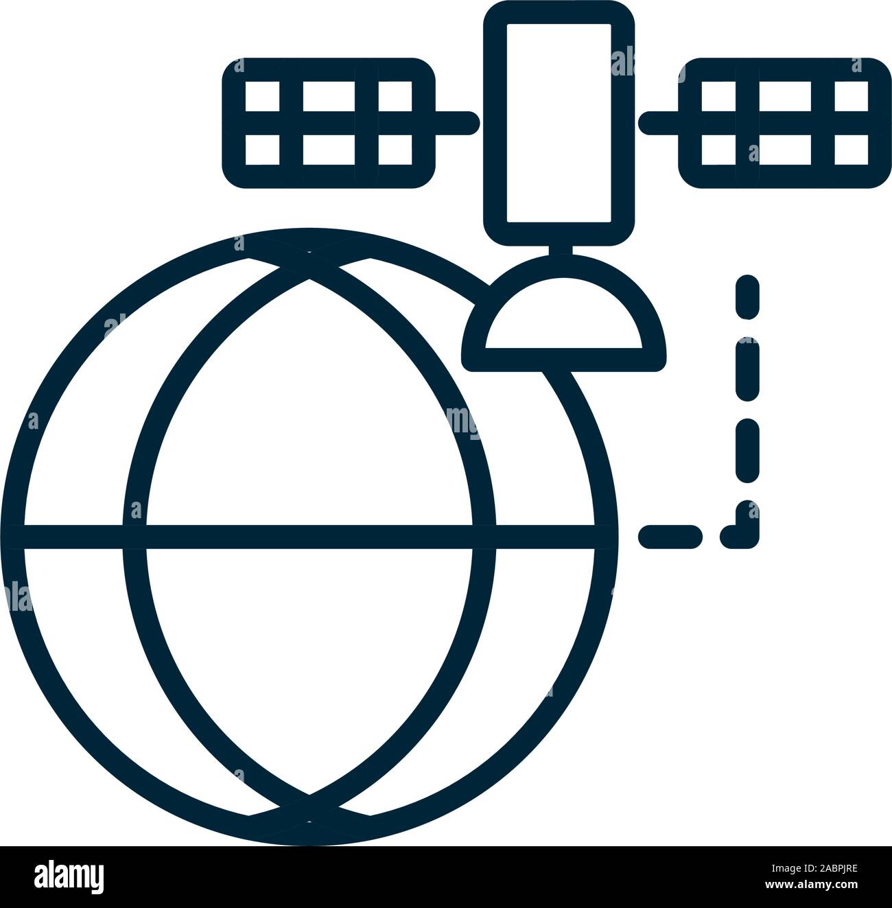 world satellite connection internet of things line icon vector ...