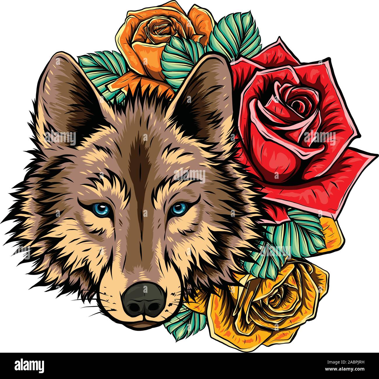 head of Wild wolf. Vector Graphics illustration Stock Vector Image ...