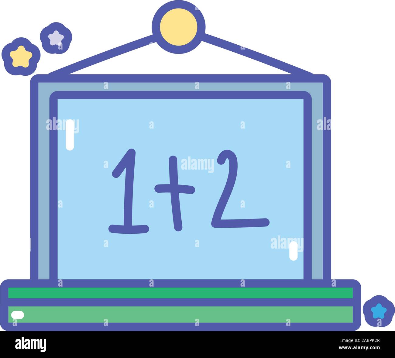 back to school hanging chalkboard mathematics task vector illustration ...