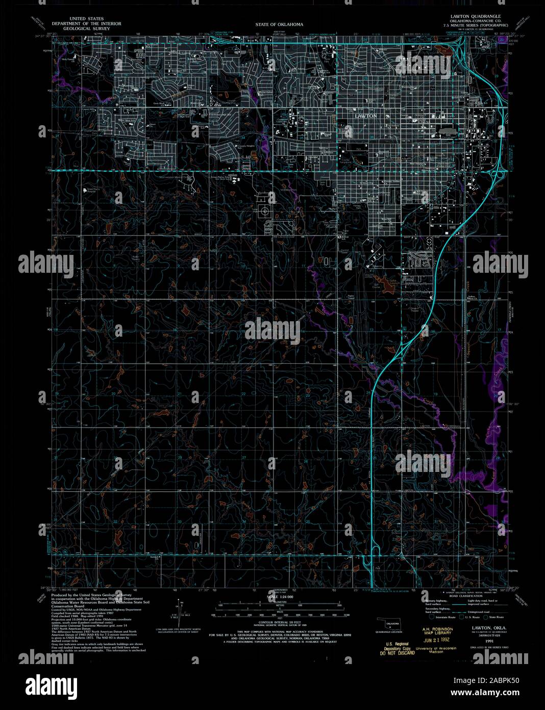 Map of lawton oklahoma hi-res stock photography and images - Alamy