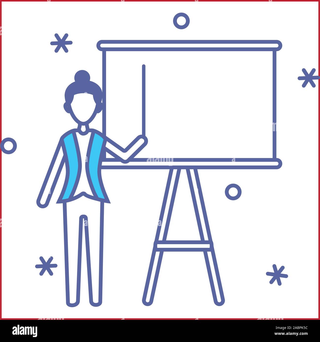 teacher woman with chalkboard vector illustration design Stock Vector ...