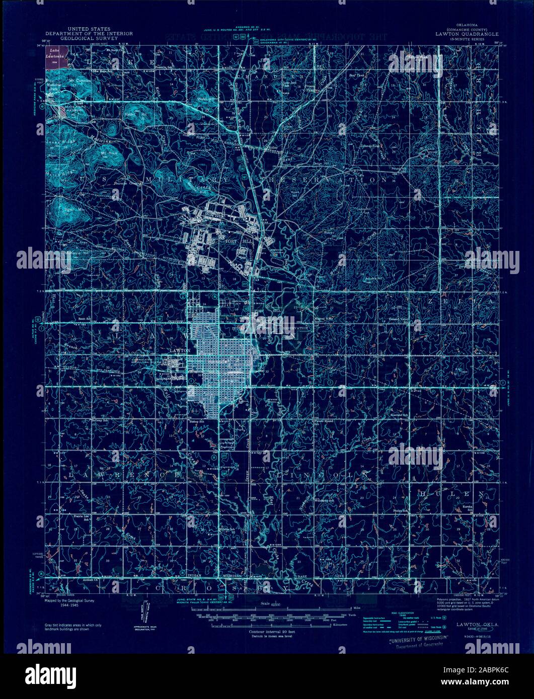 Map of lawton oklahoma hi-res stock photography and images - Alamy
