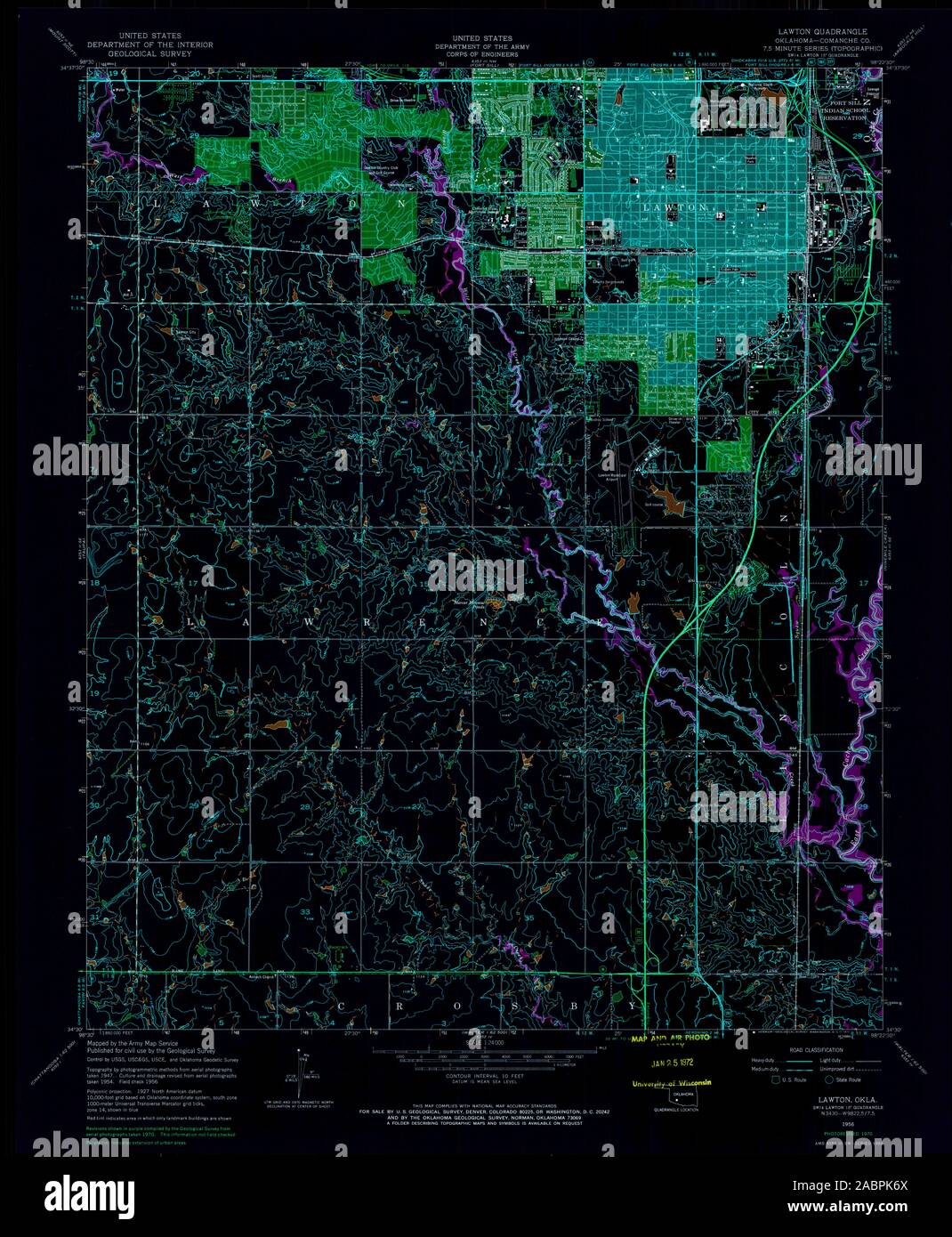 Map of lawton oklahoma hi-res stock photography and images - Alamy
