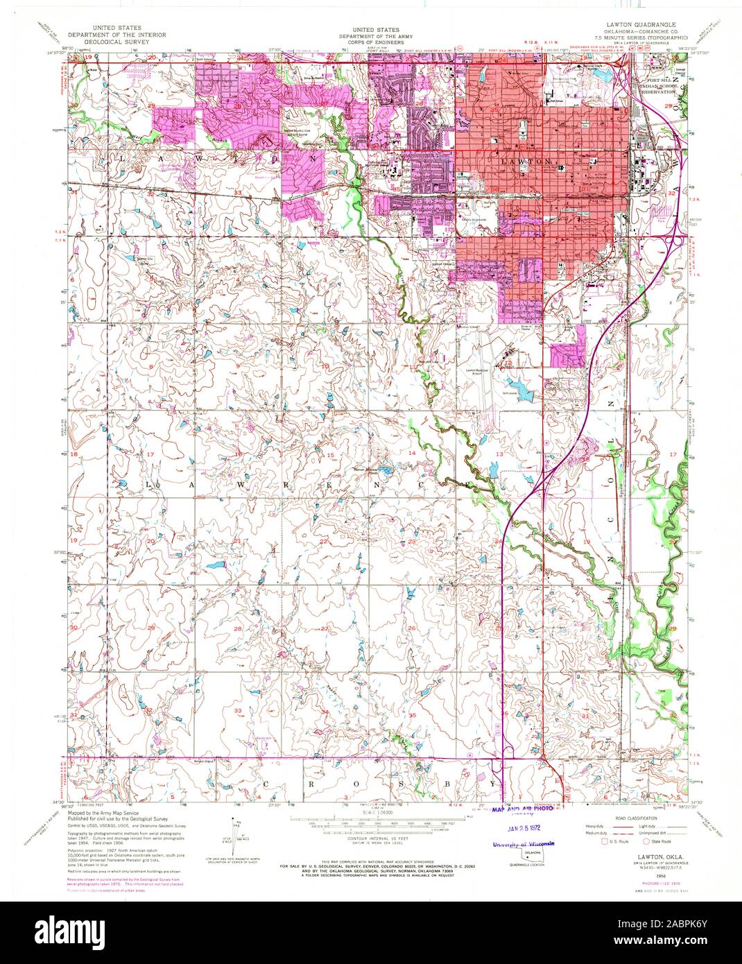 Map of lawton hi-res stock photography and images - Alamy