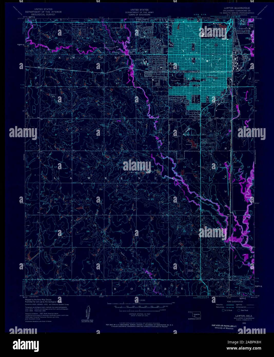 Map of lawton oklahoma hi-res stock photography and images - Alamy