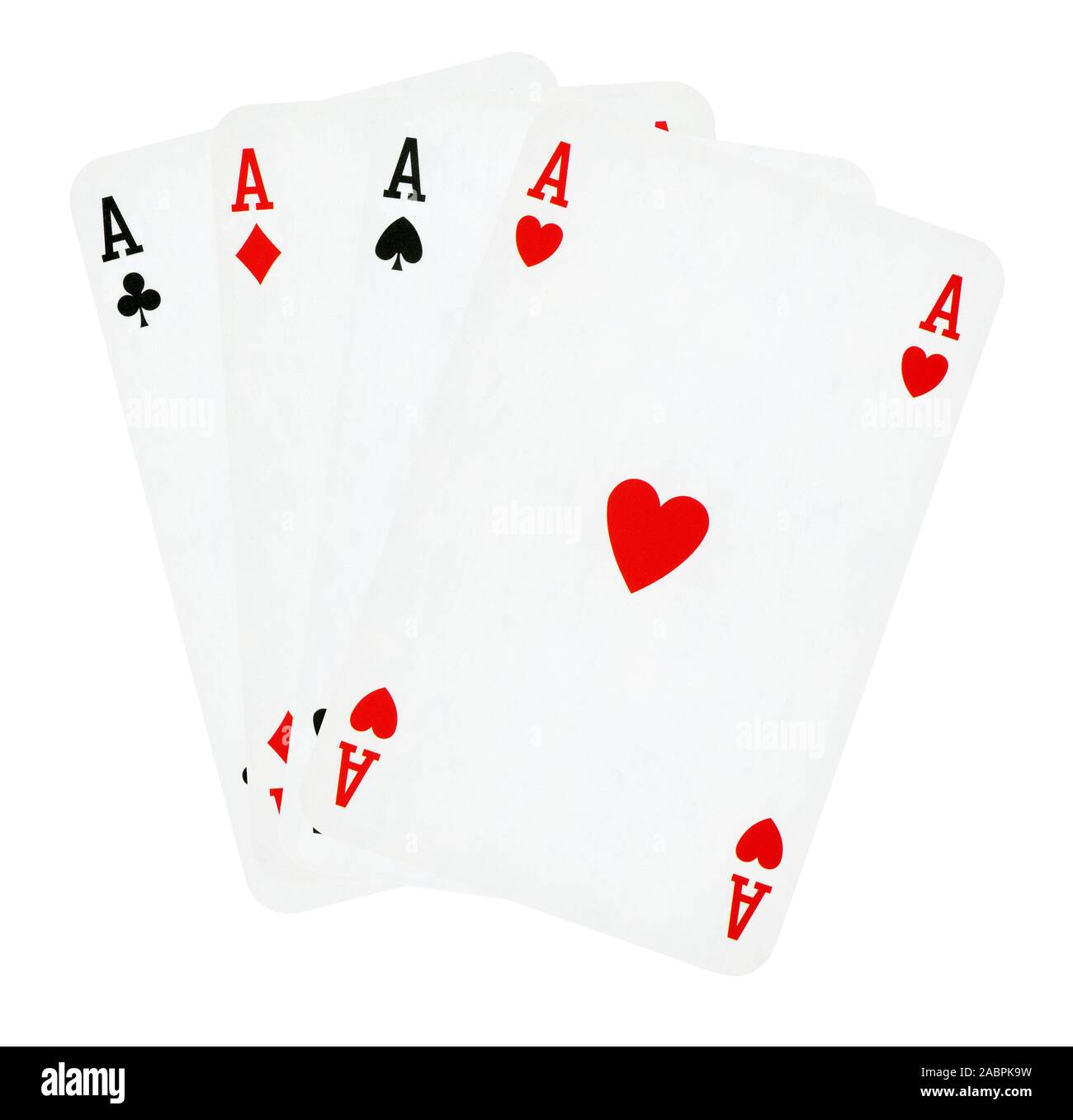Four Aces Playing Cards - isolated on white Stock Photo - Alamy