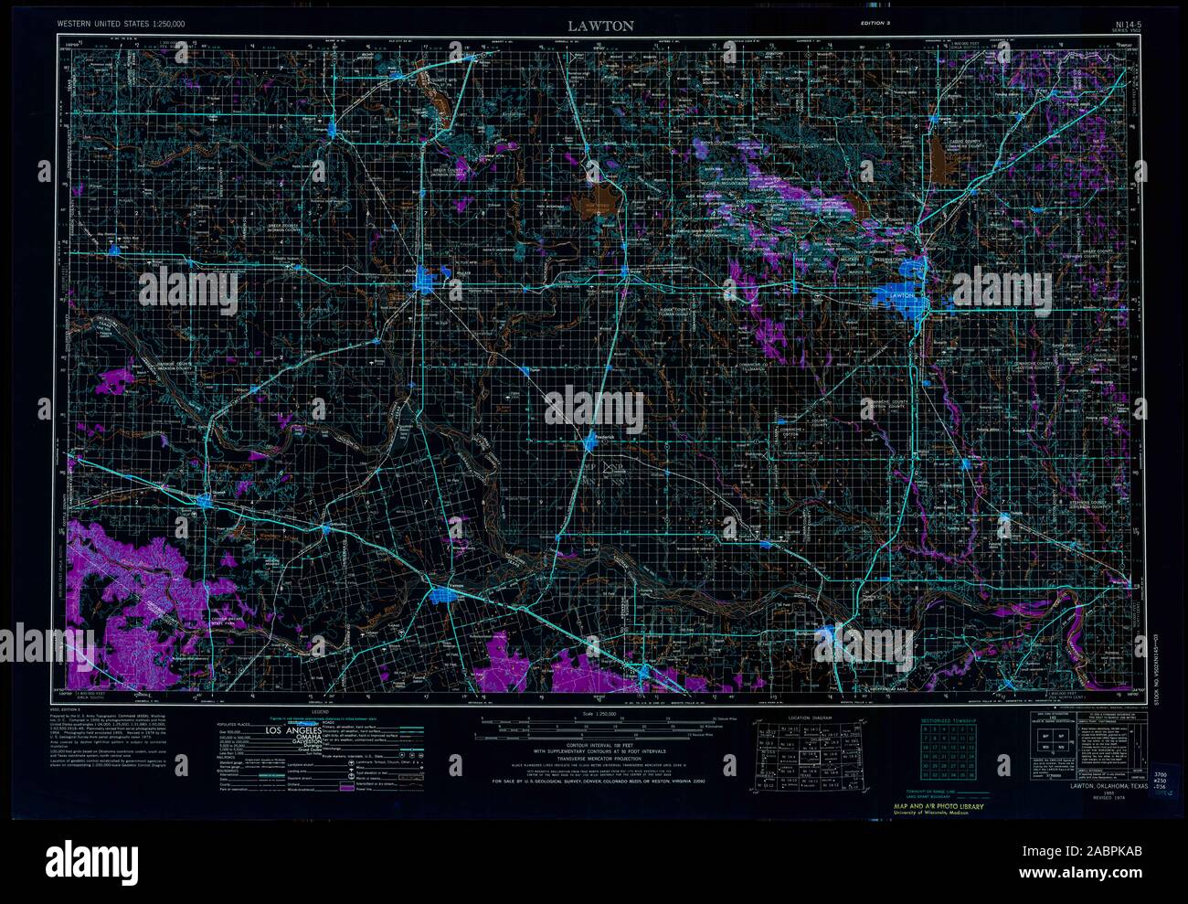Map of lawton oklahoma hi-res stock photography and images - Alamy