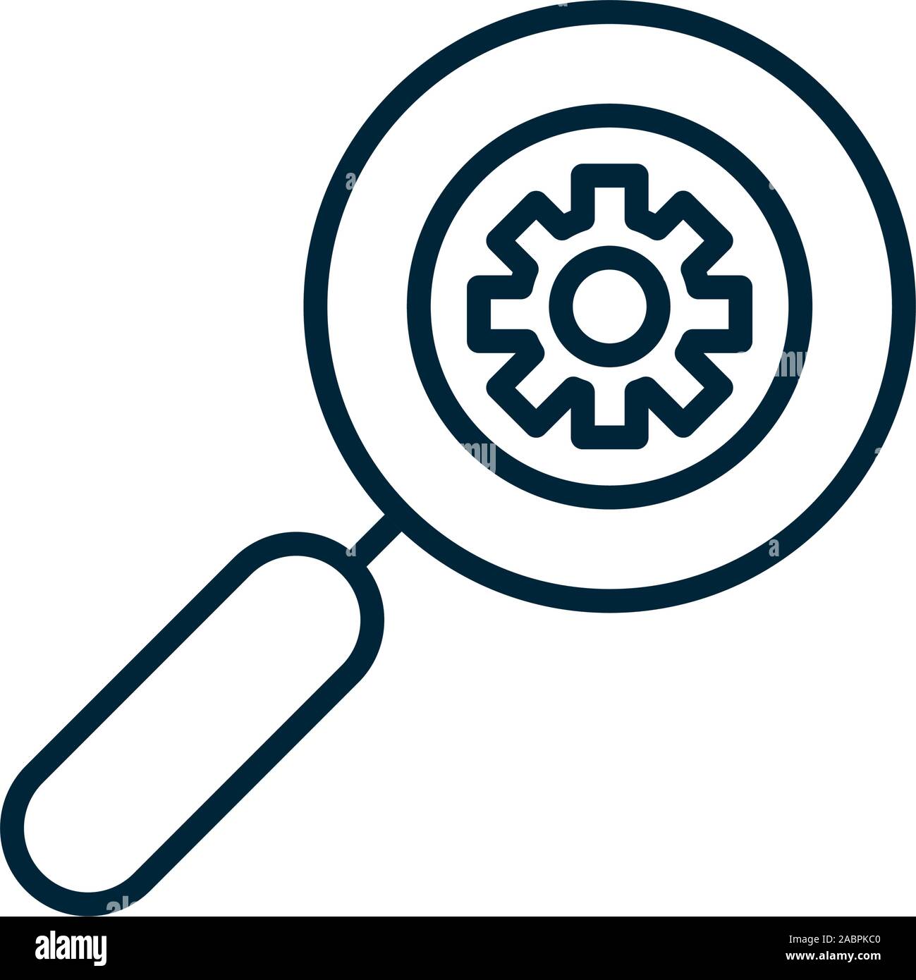 setting magnifier analysis internet of things line icon vector ...