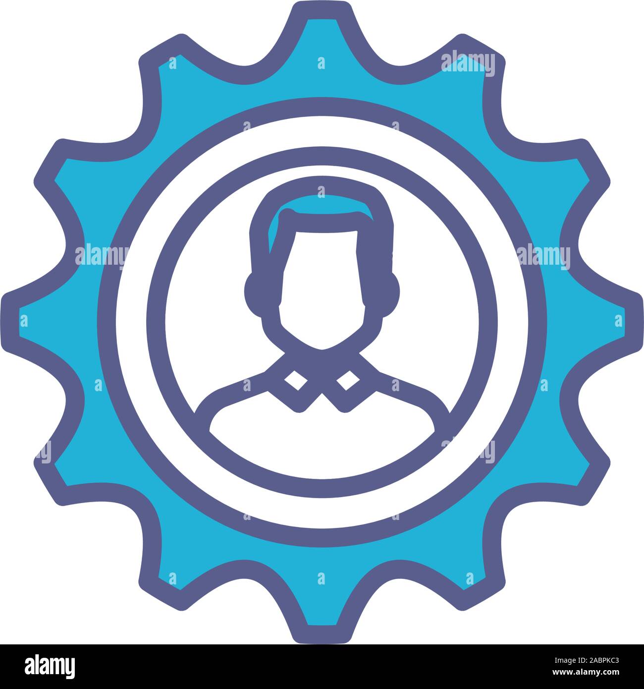 business man in gear fill style icon vector illustration design Stock ...