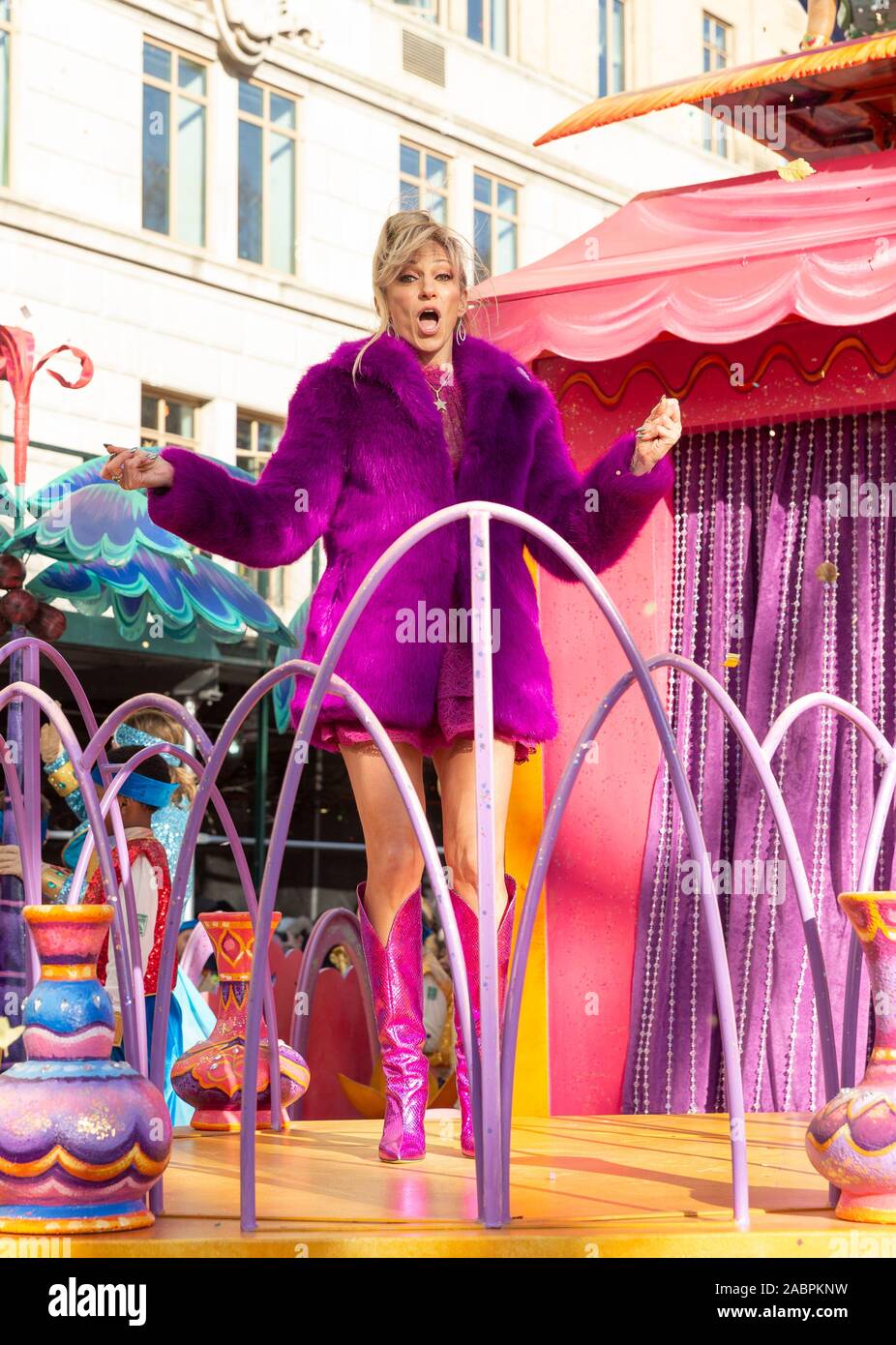 New York, NY - November 28, 2019: Debbie Gibson rides float Shimmer and ...