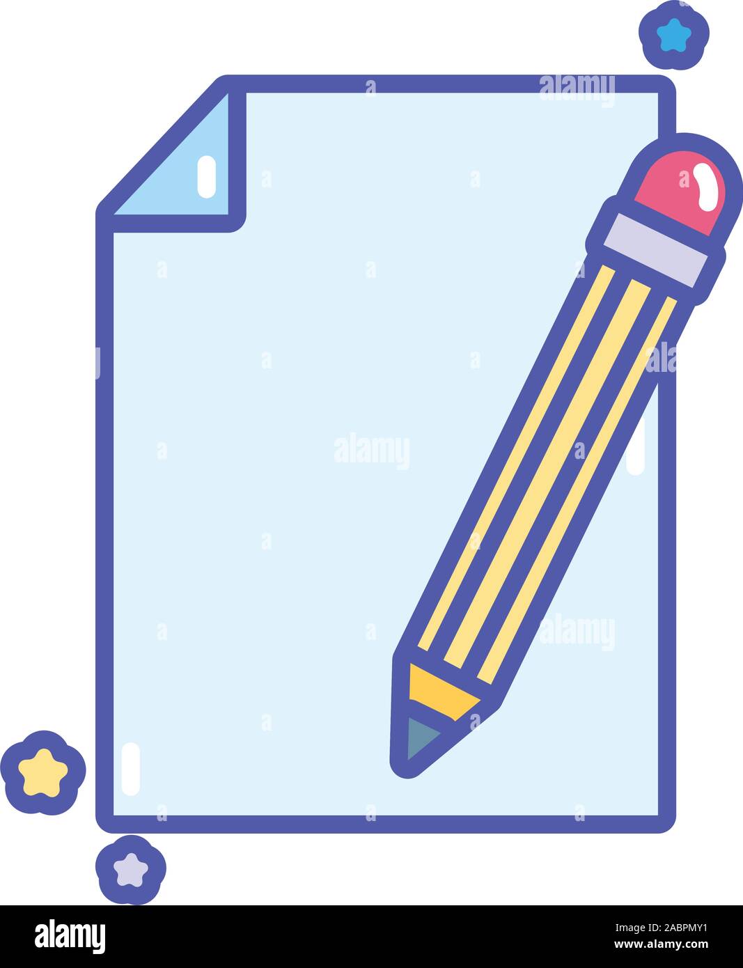 back to school education paper and pencil vector illustration Stock ...