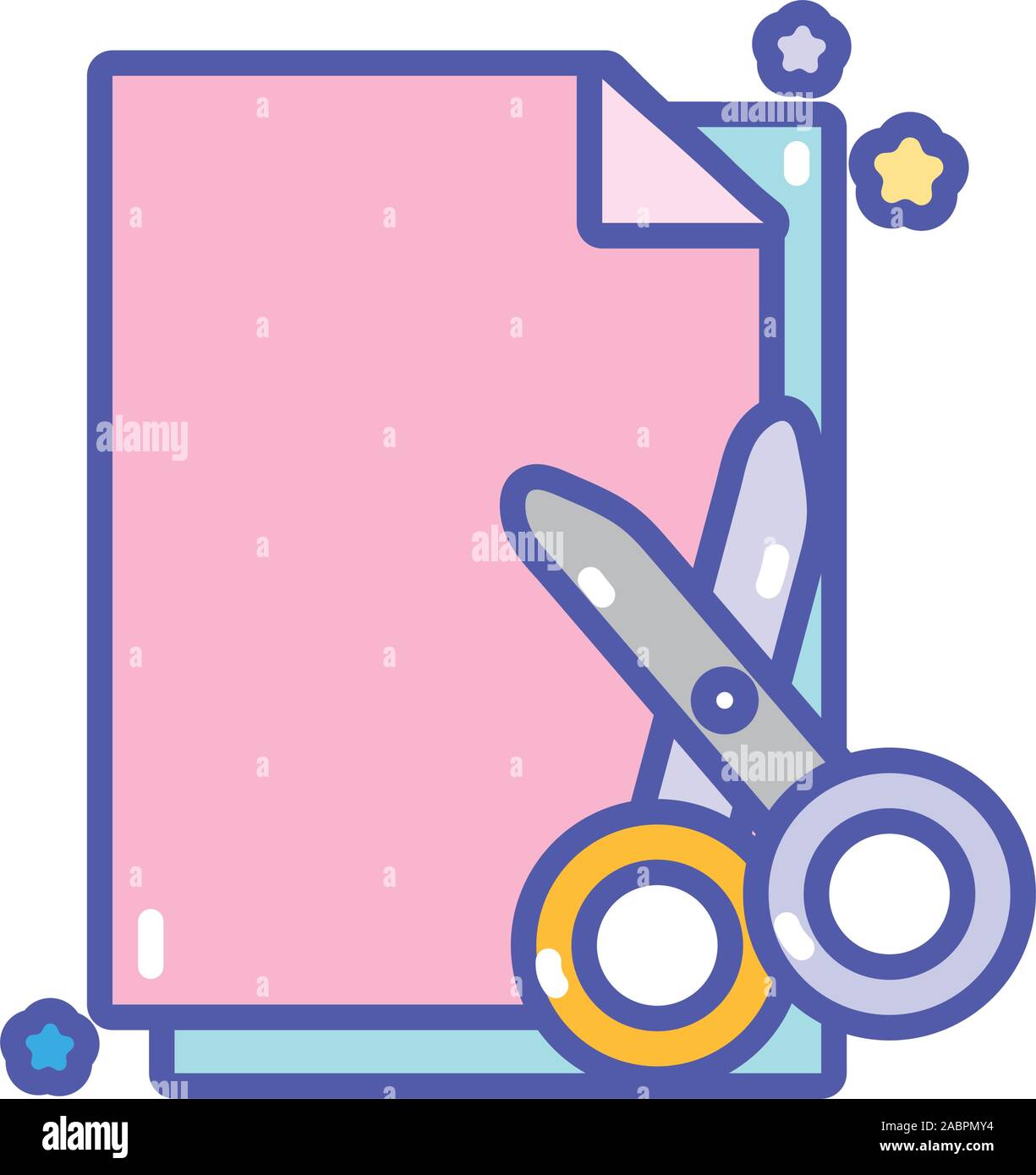 back to school education papers scissors supply vector illustration ...